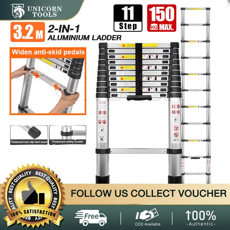 3.2M Telescopic foldable Ladder folding aluminum ladder,multi-function ...