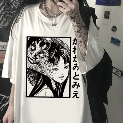 Japanese Horror Comic Ito Junji Tomie Diablo Printed Clothes T-shirt ...