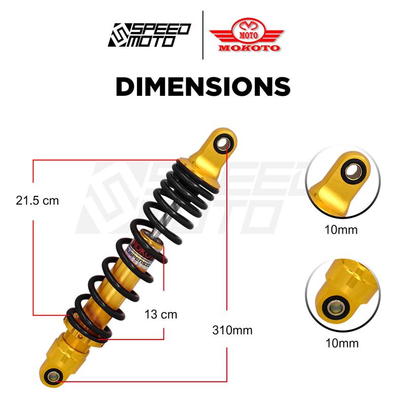 MOKOTO 310/340MM DUAL REAR SHOCK ABSORBER FOR XRM / WAVE / SMASH ...