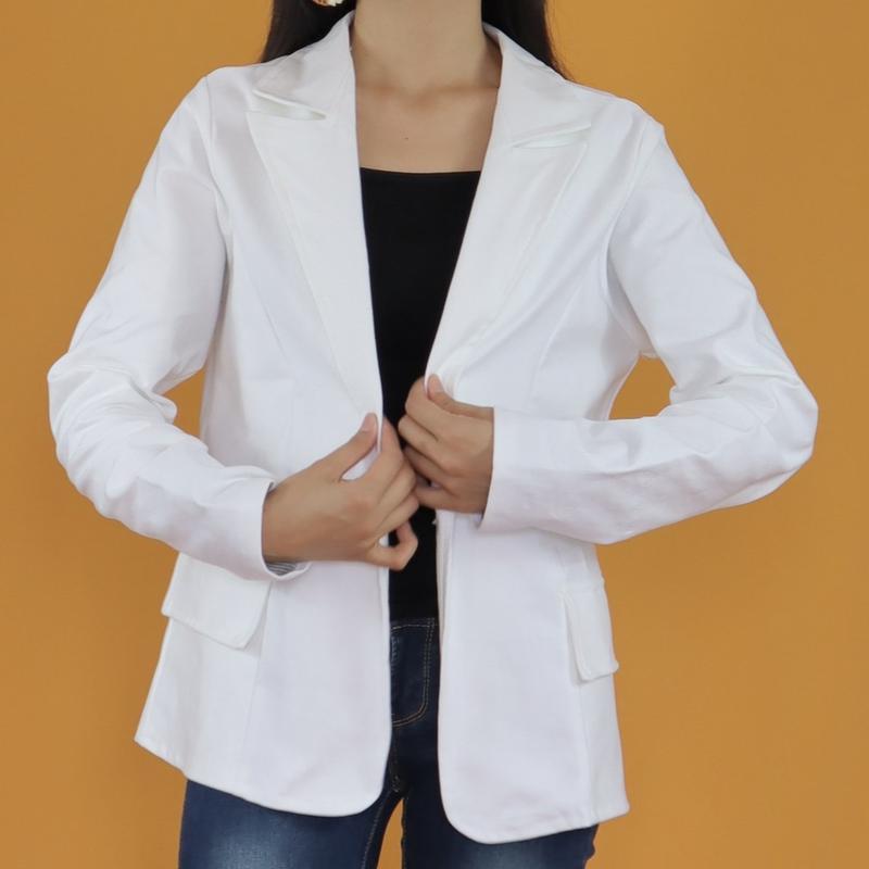 WHITE BLAZER FOR MEDICAL AND OFFICE WEAR Floral White White - TikTok ...