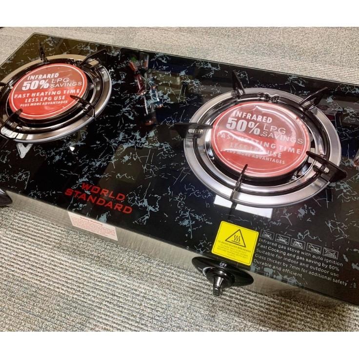 World Standard Infrared Glass Top Double Burner Gas Stove D999 - TikTok ...