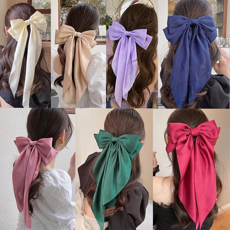 Long big bowknot hair clip versatile lady style princess style - TikTok ...