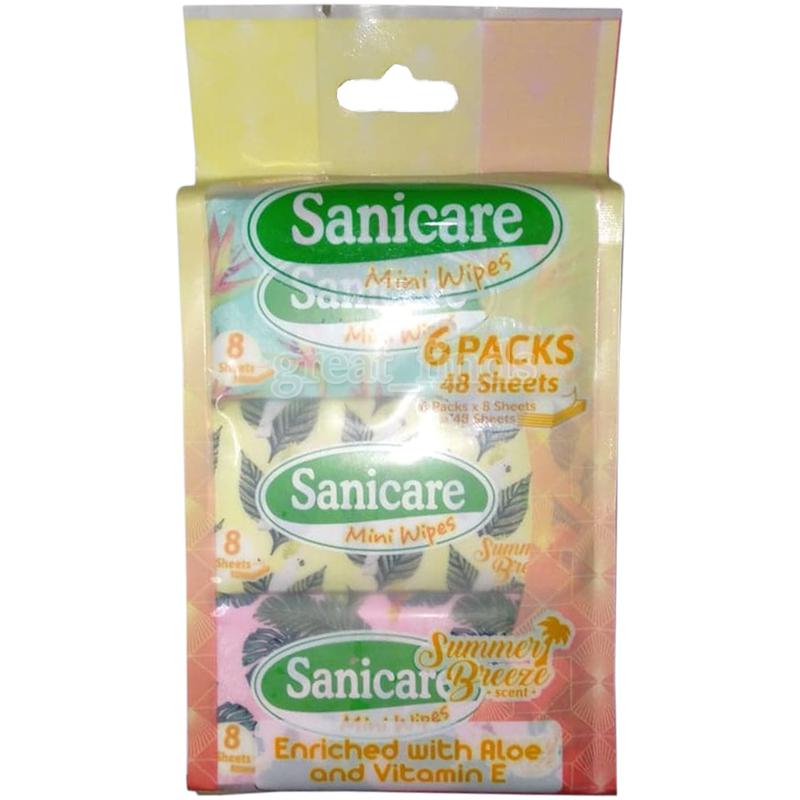 Sanicare Mini Wipes Summer Breeze Scent (6 Mini Packs) - TikTok Shop ...