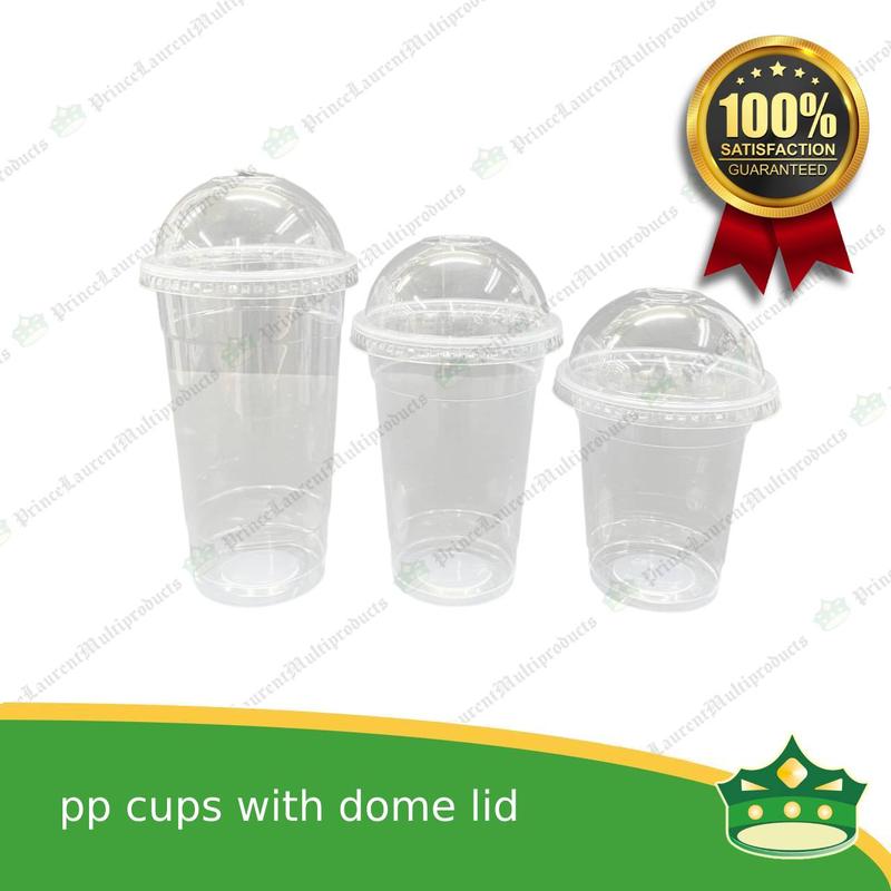 [100 pcs] pp cups with dome lid milktea cups iced coffee cup - TikTok ...