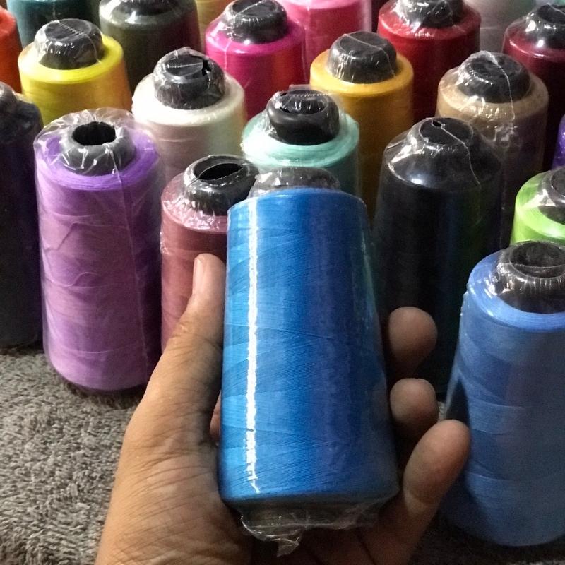 Sinulid Cotton Twine Colorful Sewing Thread in Cone 3000m / Tkt.120 ...