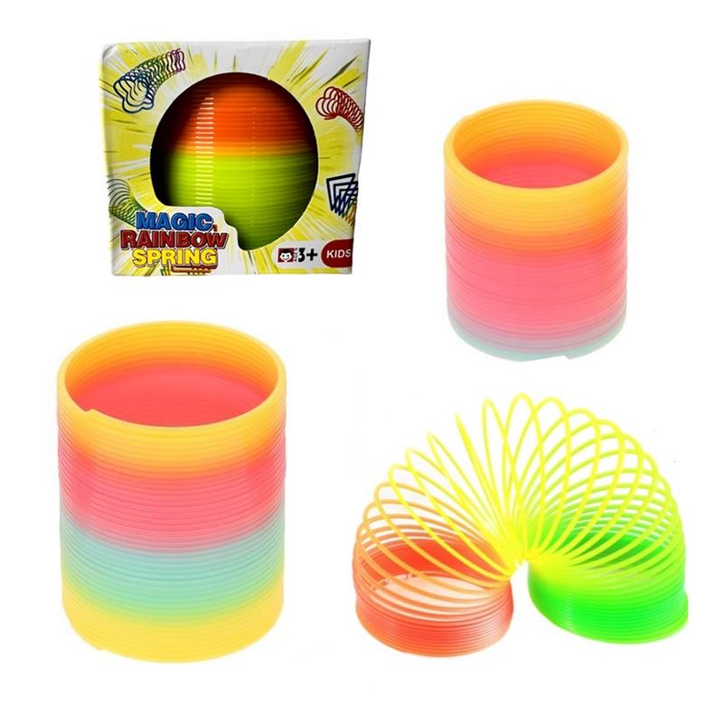 Magic Plastic Slinky Rainbow Spring 6.5X6cm Colorful Funny Classic ...