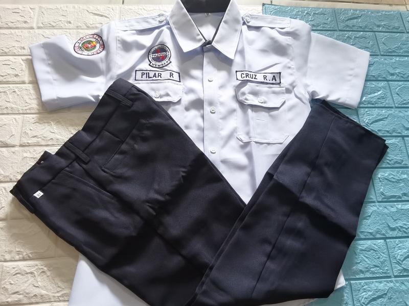 SECURITY GUARD UNIFORM SET SHORT SLEEVE WITH PANTS WITH PATCHES ...