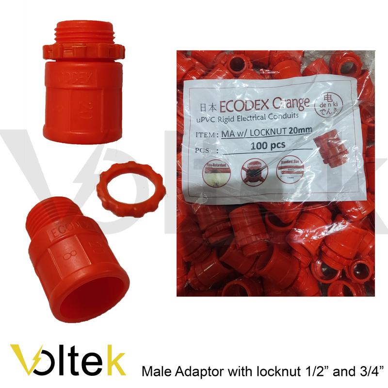 Ecodex PVC Orange Male Adaptor with locknut 1/2" and 3/4" fo - TikTok ...